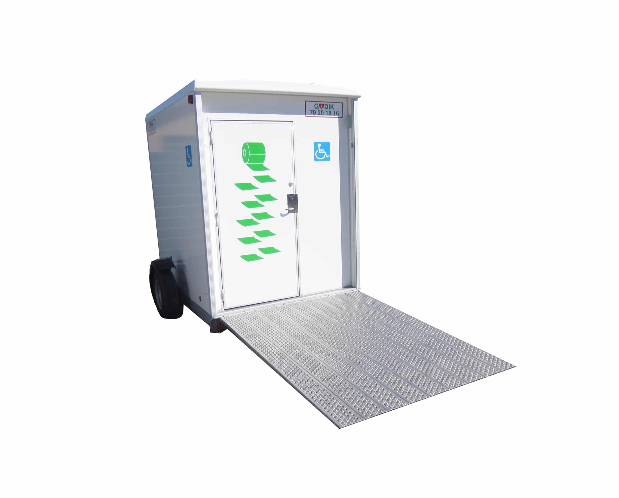 Vacuum handicap toilet trolley | With lowerable ramp - Godik.dk