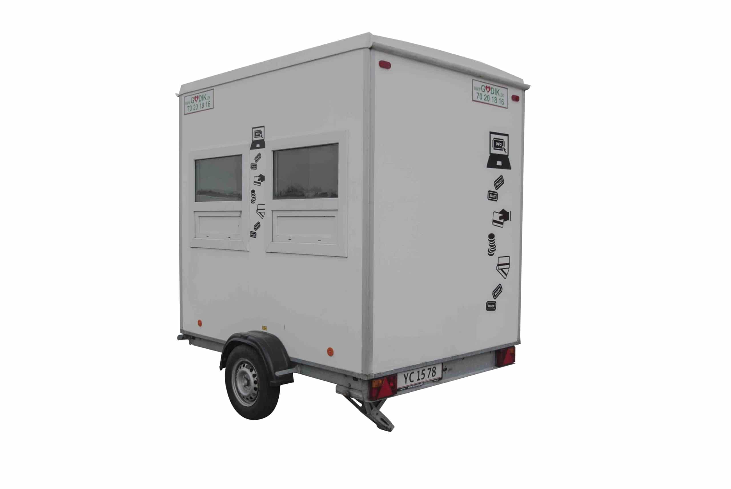 Small ticket trolley with 2 sales hatches | Electrical connection: 230V ...